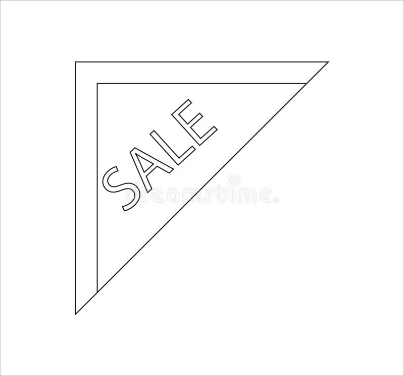 Black and White Triangle Sale Tag Icon Stock Illustration ...