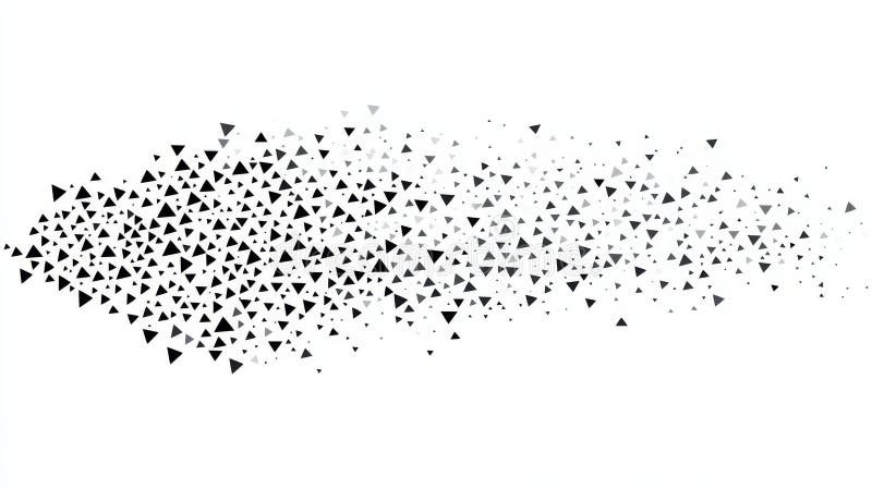 Black and White Triangles Break Apart in an Abstract Fashion Stock ...