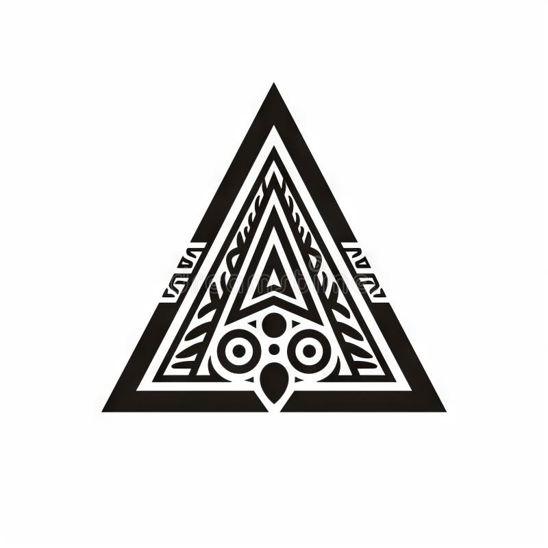 Black and White Tribal Design in Triangle Shape. Stock Illustration ...