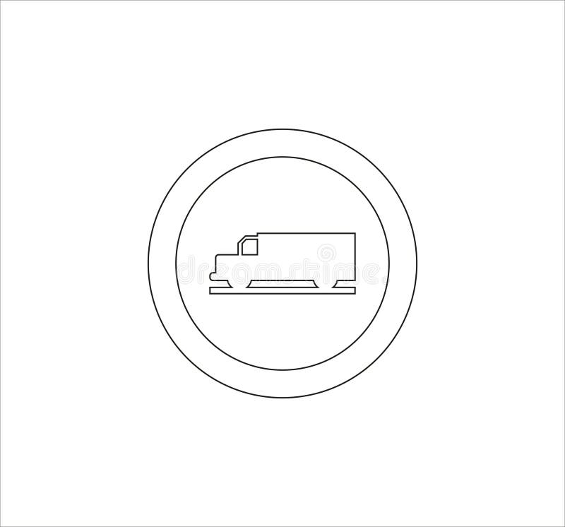 Black and White Truck Sign Icon Stock Illustration - Illustration of ...