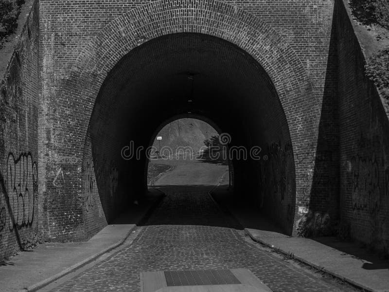 Black and white tunnel stock photo. Image of monochrome - 182762010