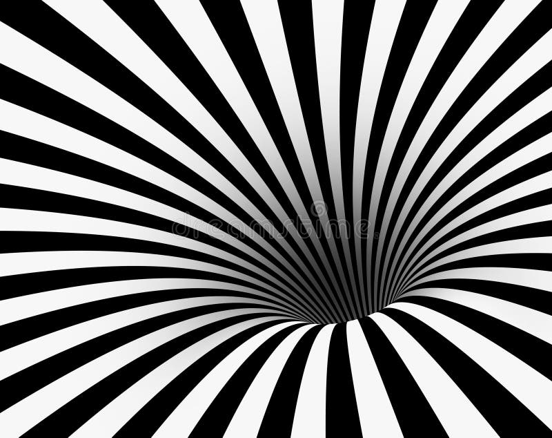 Black and White Tunnel. Optical Illusion Stock Illustration ...