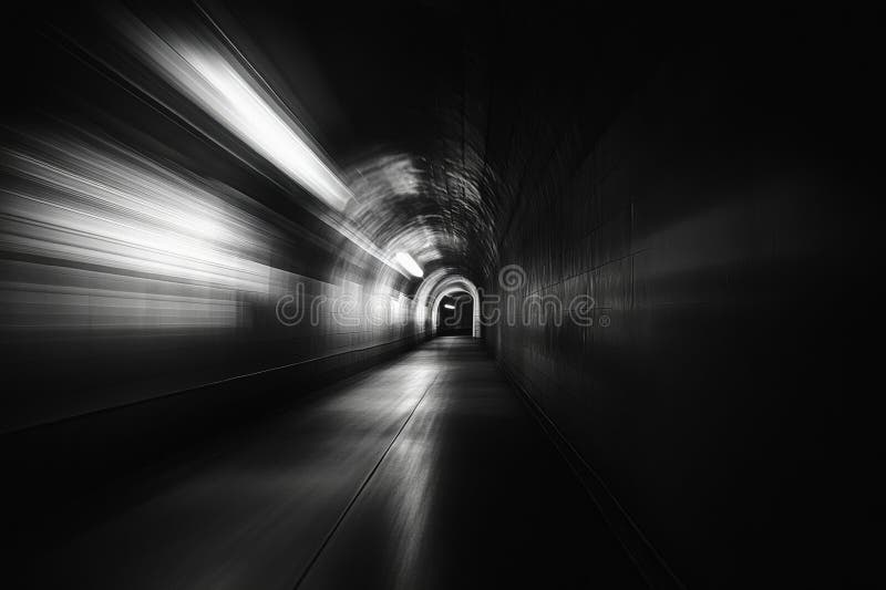 Black and White Tunnel Perspective Stock Illustration - Illustration of tunnel, black: 353032683