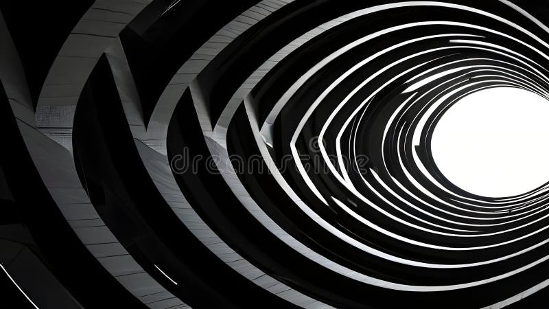 Black and White Tunnel Structure Representing Data and Communication ...