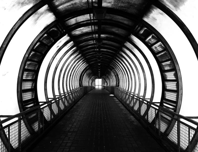Black and White Tunnel in Winter Stock Image - Image of abstract ...