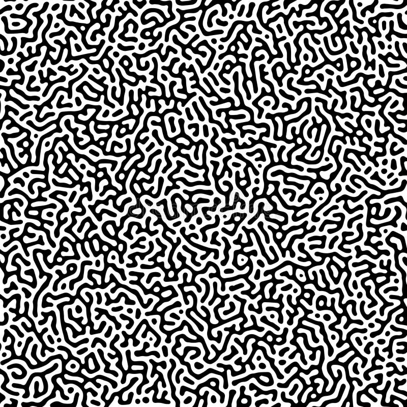 Black And White Turing Reaction Diffusion Seamless Pattern Vector
