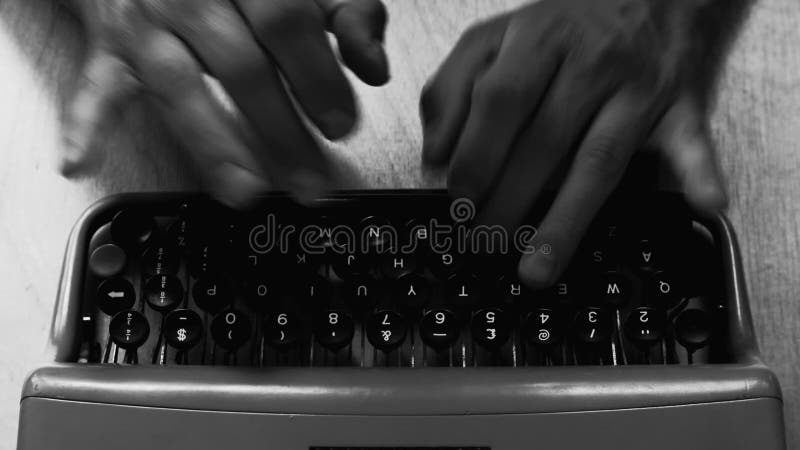 Black and White Typing on a Vintage Typewriter Machine. Writing a Love ...