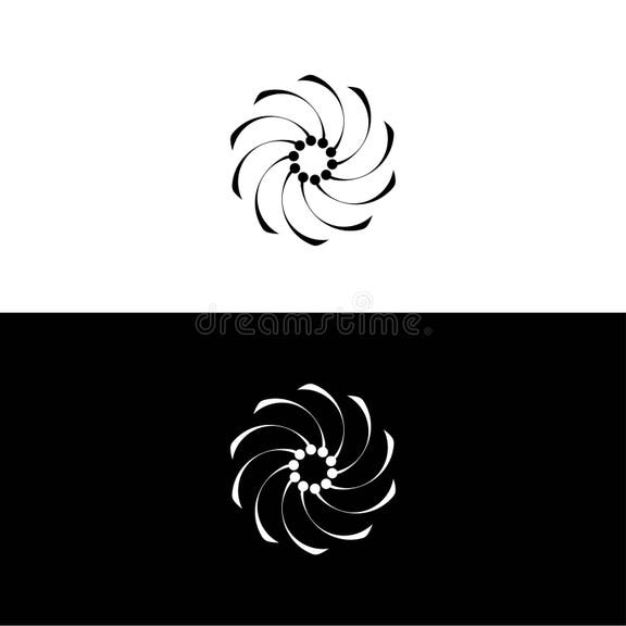 Black and White Unique Circle Logo Design Stock Vector - Illustration ...