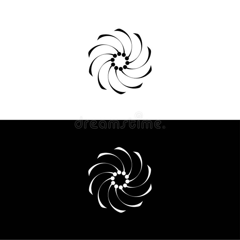 Black and White Unique Circle Logo Design Stock Vector - Illustration ...