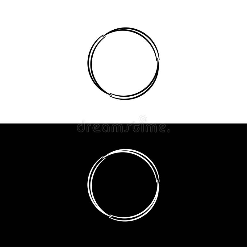 Black and White Unique Circle Logo Design . Stock Vector - Illustration ...