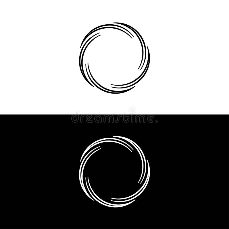 Black and White Unique Circle Logo Design Stock Vector - Illustration ...