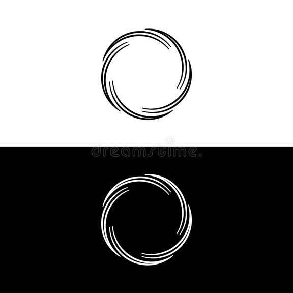 Black and White Unique Circle Logo Design Stock Vector - Illustration ...