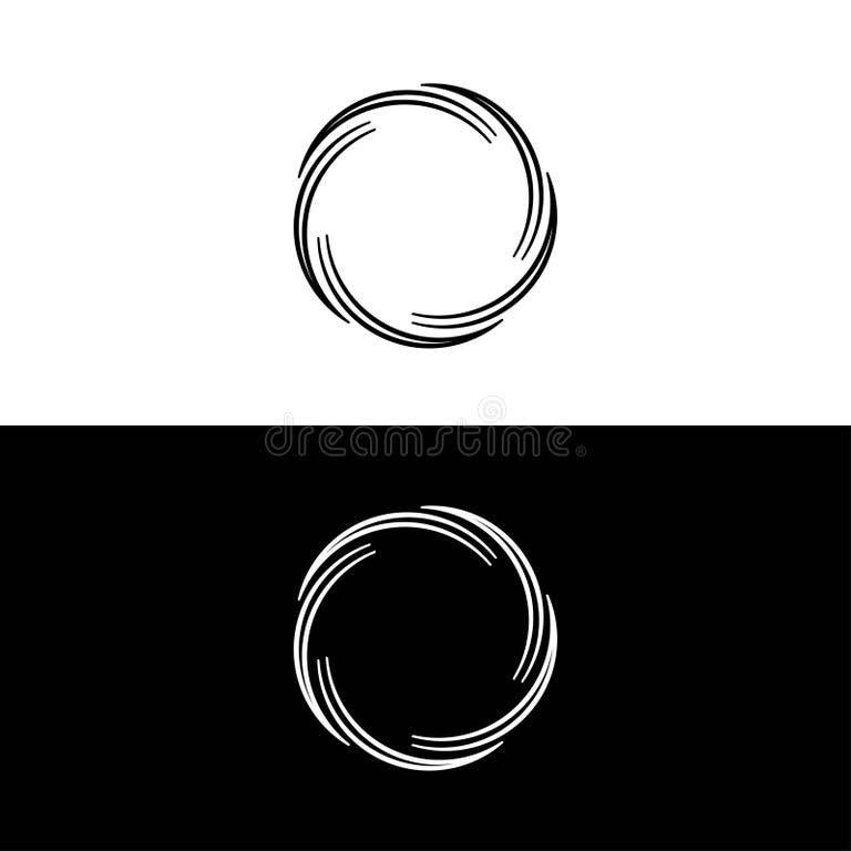 Black and White Unique Circle Logo Design Stock Vector - Illustration ...