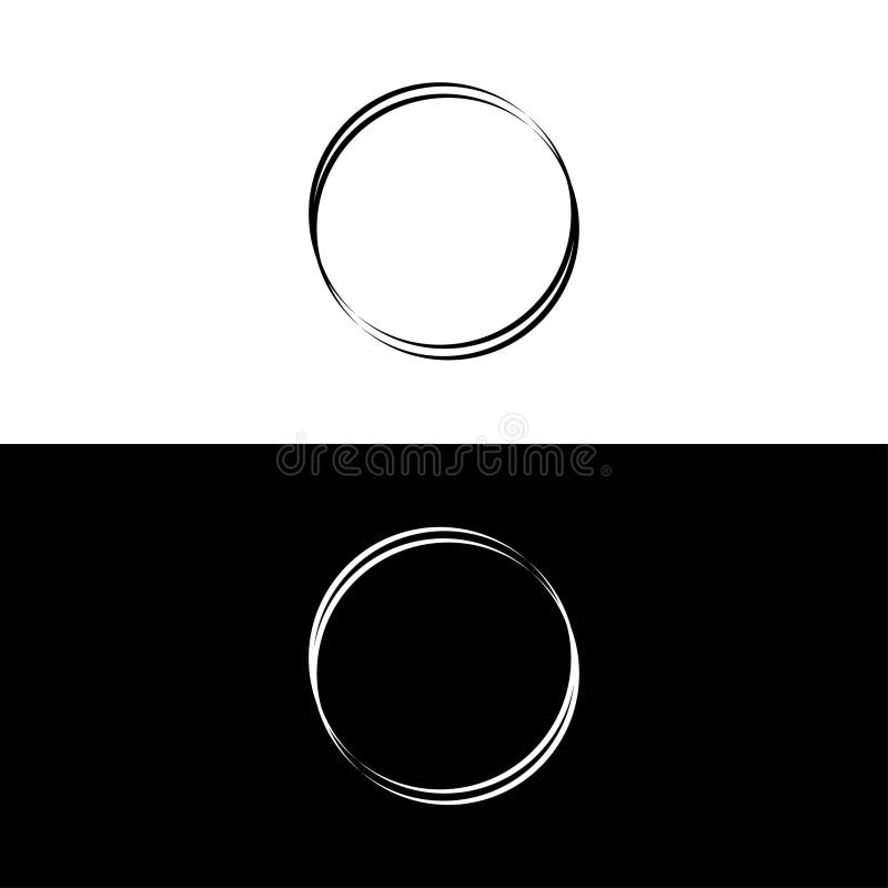 Black and White Unique Circle Logo Design . Stock Vector - Illustration ...
