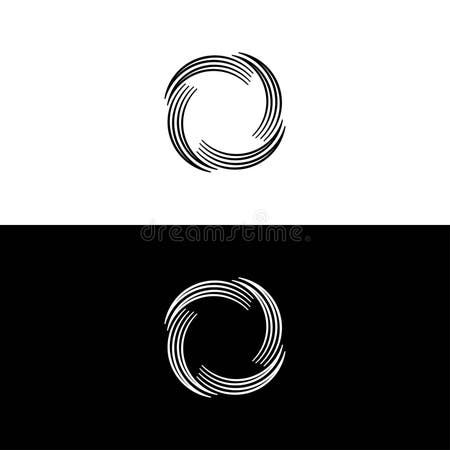 Black and White Unique Circle Logo Design Stock Vector - Illustration ...