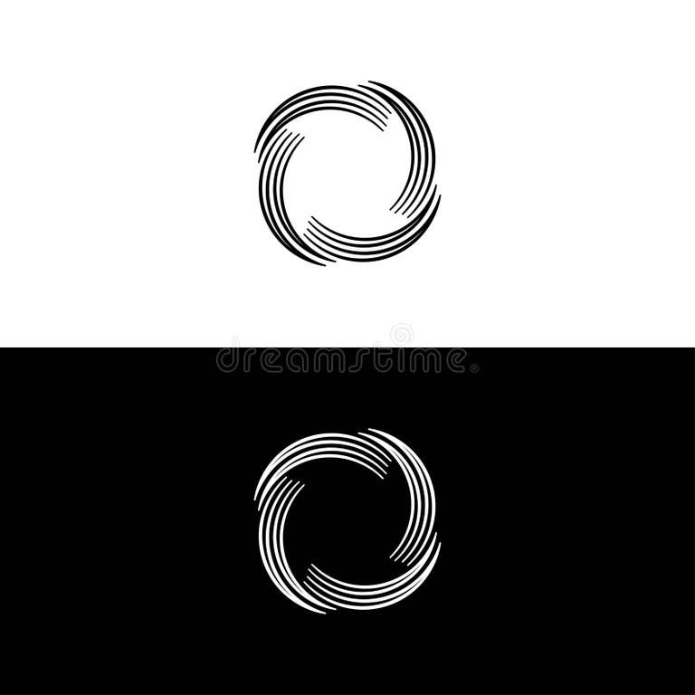 Black and White Unique Circle Logo Design Stock Vector - Illustration ...
