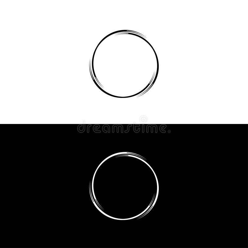 Black and White Unique Circle Logo Design Stock Vector - Illustration ...