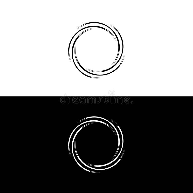 Black and White Unique Circle Logo Design . Stock Vector - Illustration ...
