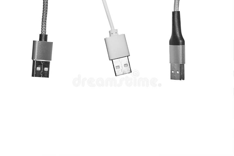 Black and White Universal Serial Bus on a White Background Stock Photo ...