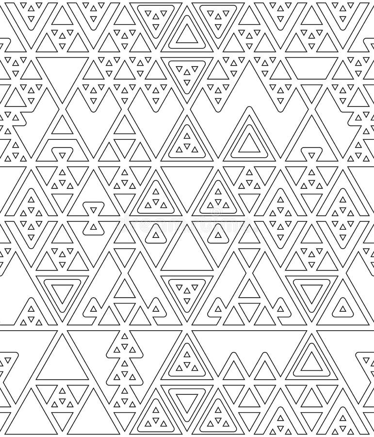 Black and White Various Triangles Thin Lines Geometric Abstract ...