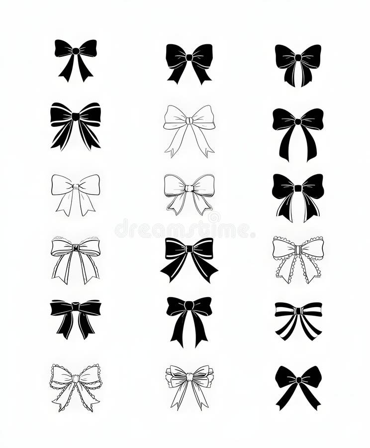 Black Flat Bows Stock Illustrations – 1,160 Black Flat Bows Stock ...