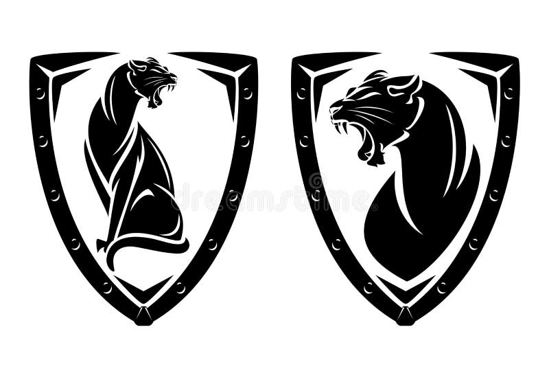 Panther coat of arms stock vector. Illustration of drawing - 43822825