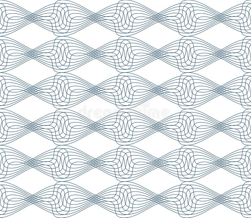 Black and White Vector Endless Pattern Created with Thin Undulate ...