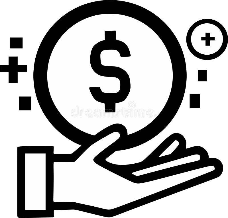 This Black and White Vector Features an Open Hand Symbol Supporting a ...