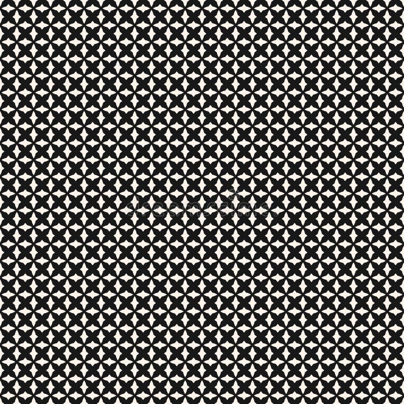 Black and White Vector Geometric Seamless Pattern with Grid, Mesh ...
