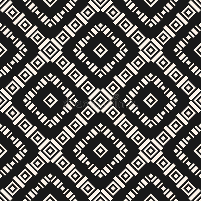 Black and White Vector Geometric Seamless Pattern with Small Diamonds ...