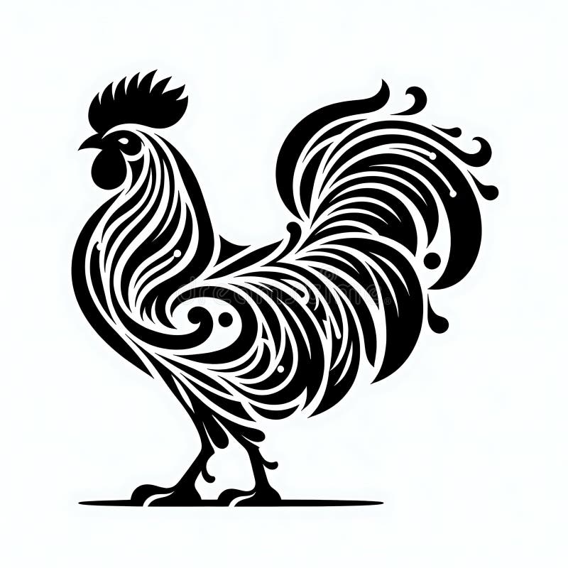 Stylized Rooster Silhouette Stock Illustrations – 1,103 Stylized ...