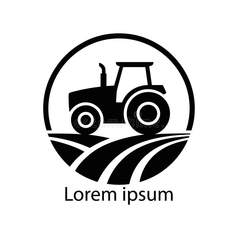 Simple Tractor on Farmland Logo Stock Vector - Illustration of crop ...