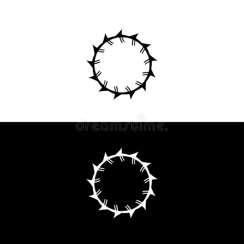 Black and White Vector Icon Logo . Circle Silhouette Stock Vector ...