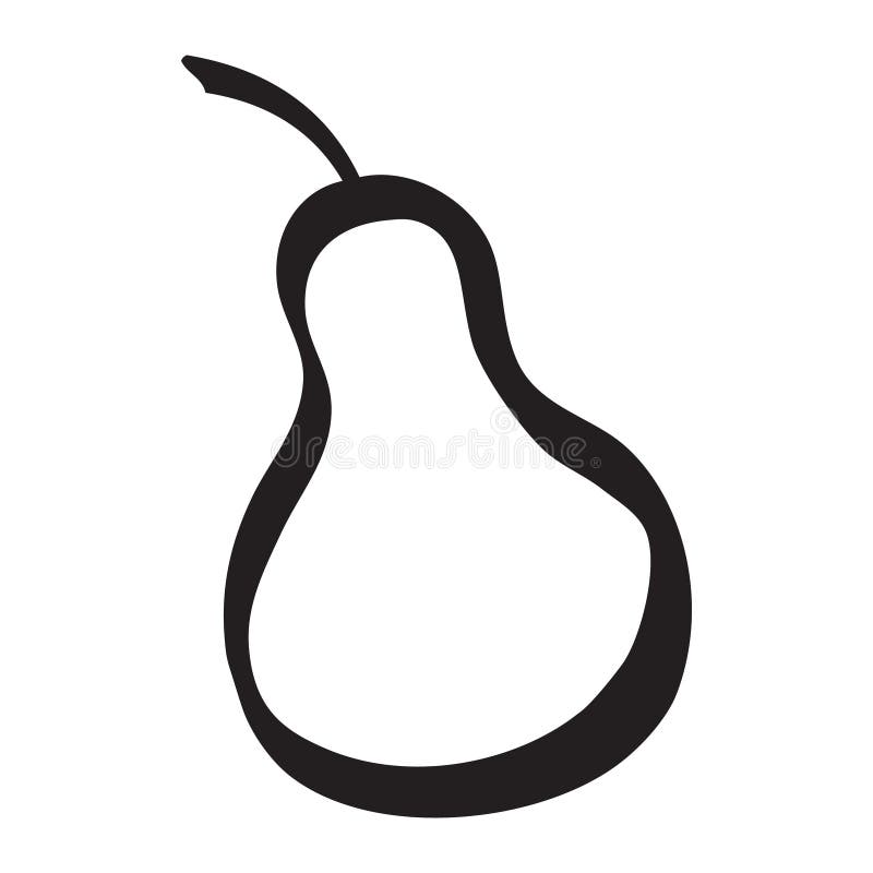 Black and White Vector Icon of a Pear on White Stock Vector ...