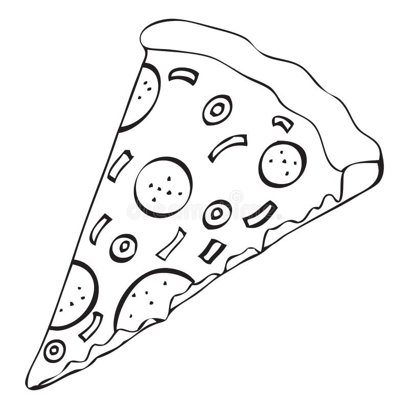 Black and White Vector Icon of Pizza Slice Stock Vector - Illustration ... Black and White Vector Icon of Pizza Slice Stock Vector - Illustration ...