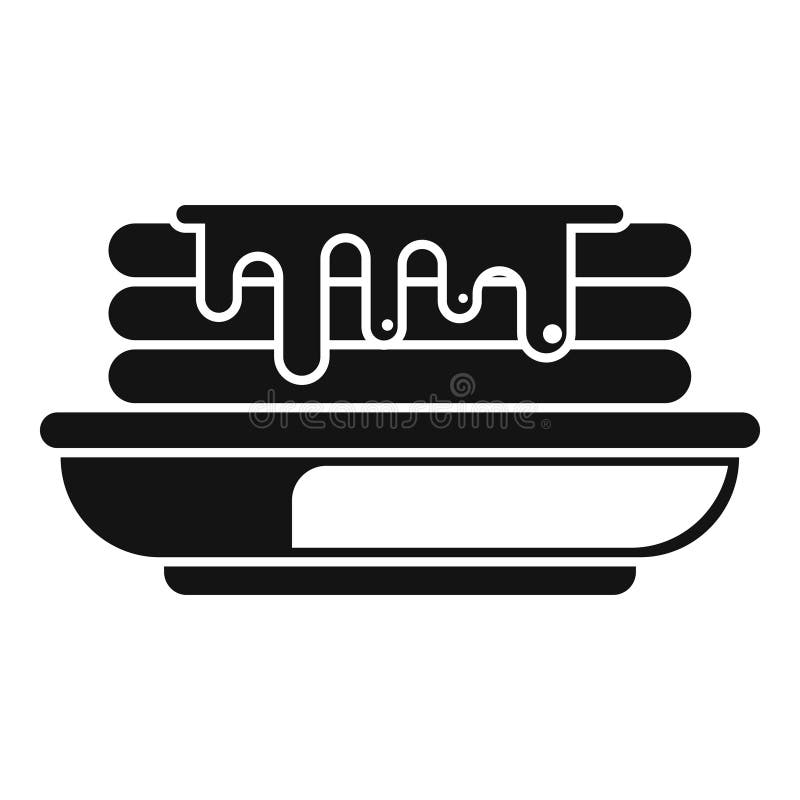 Stack of Pancakes Dripping with Syrup on a Plate Icon Stock ...