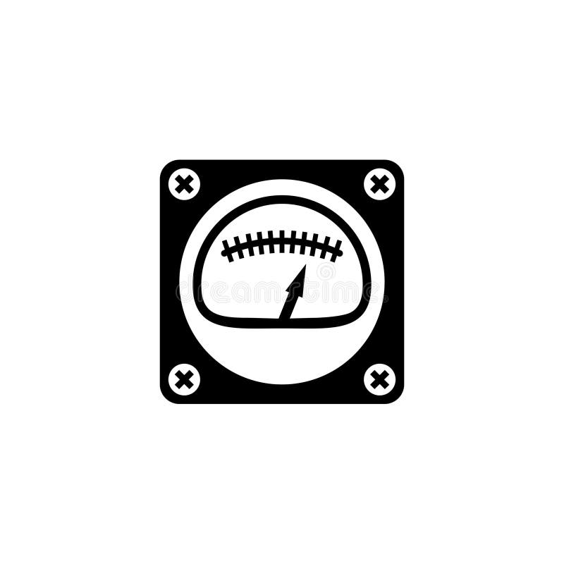 Black and White Vector Icon of a Voltage Sensor, Perfect for Apps and ...