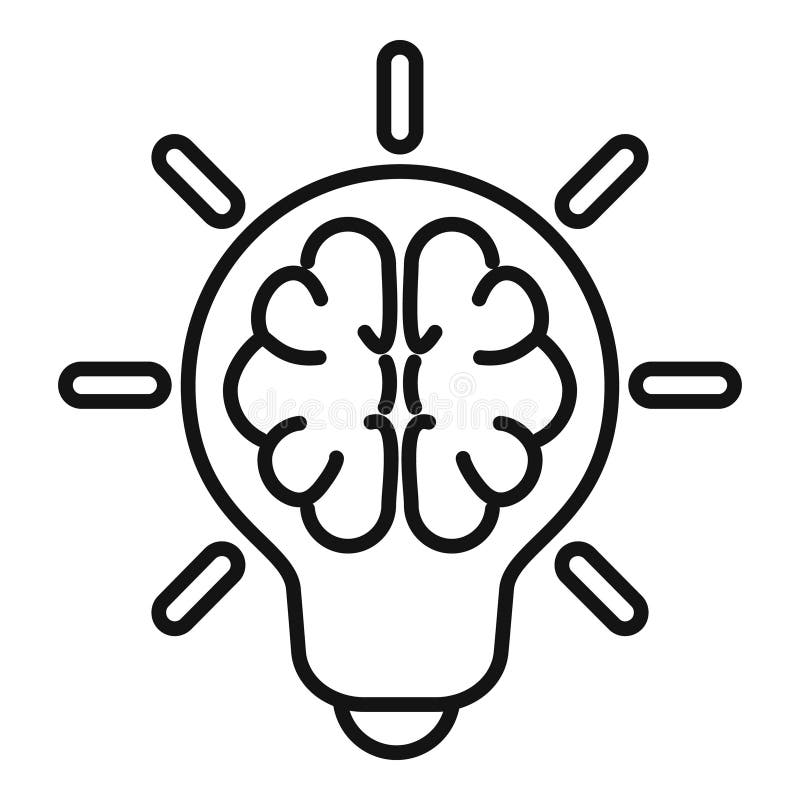 Brain Light Bulb Concept Icon Stock Vector - Illustration of vector ...