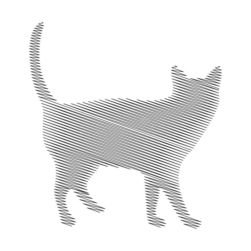 Abstract Striped Cat Silhouette Vector Illustration Stock Vector ...