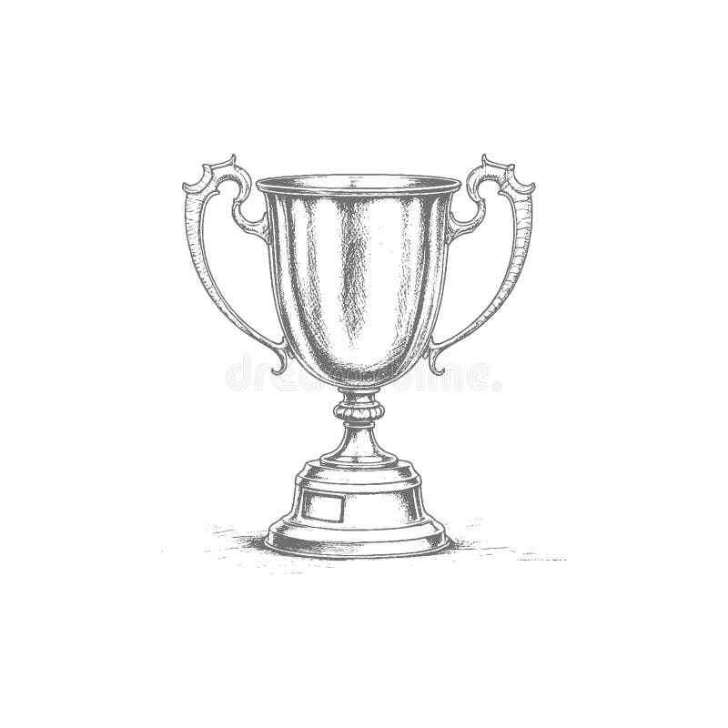 Black and White Vector Illustration of a Classic Trophy Stock Vector ...