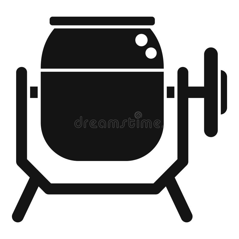 Black and White Vector Illustration of a Concrete or Cement Mixer ...