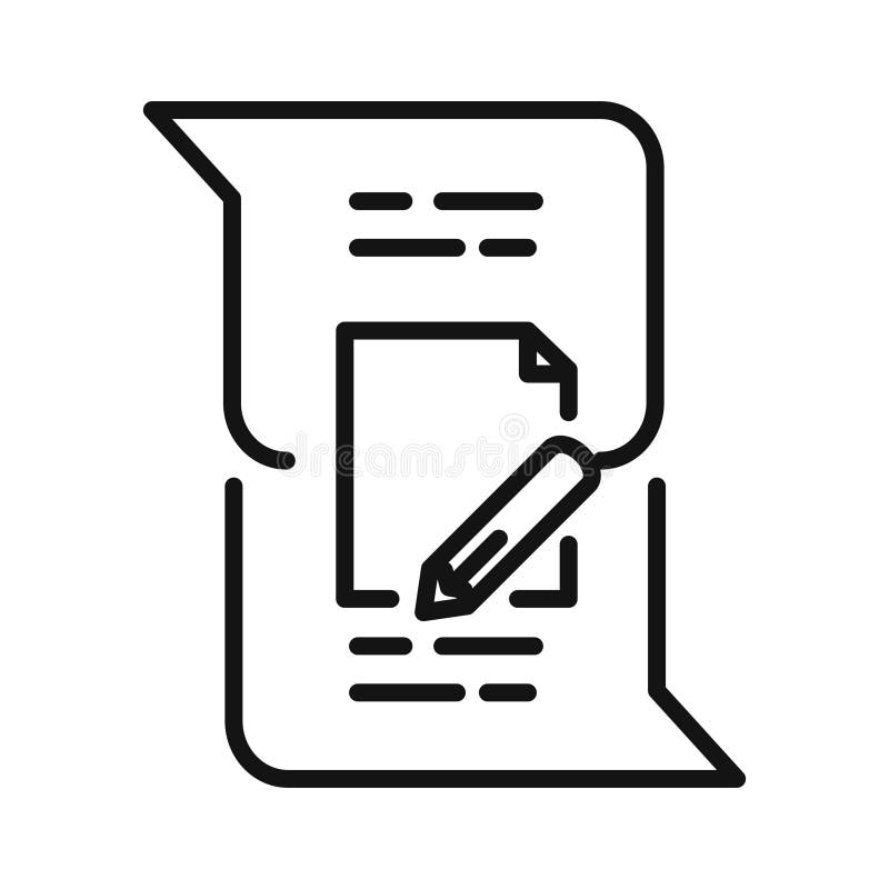 Chatting on Project Icon Black and White Illustration Stock Vector ...