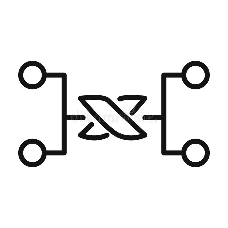 Communication Node Icon Black and White Illustration Stock Vector ...