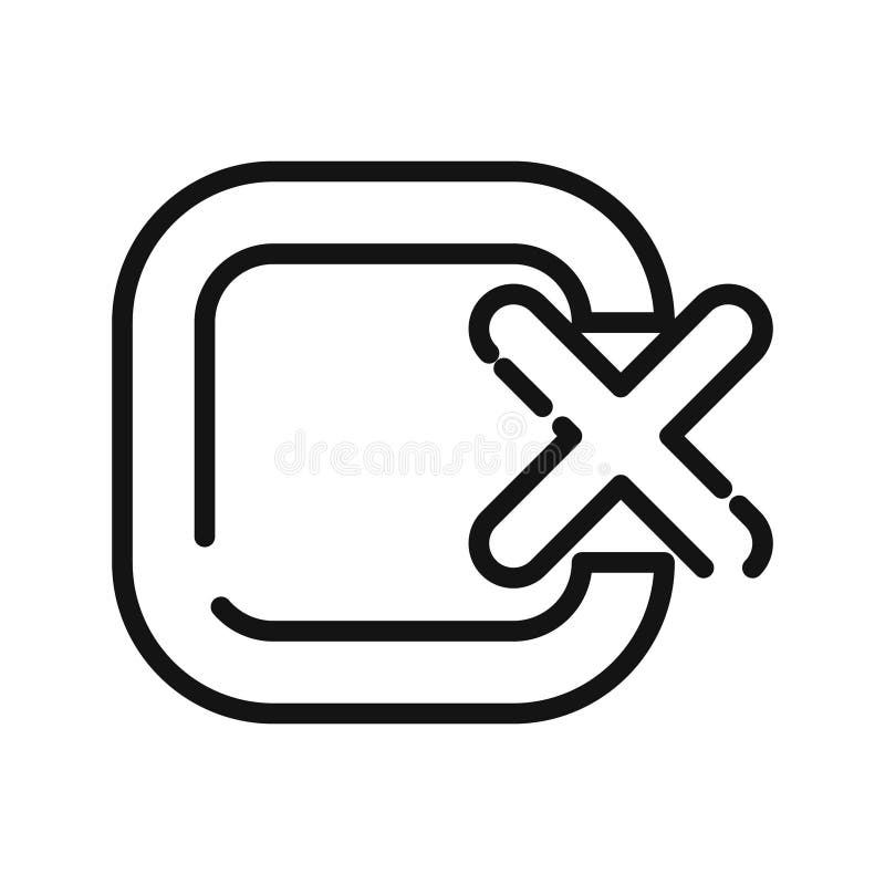 Failure Mark Icon Black and White Illustration Stock Vector ...