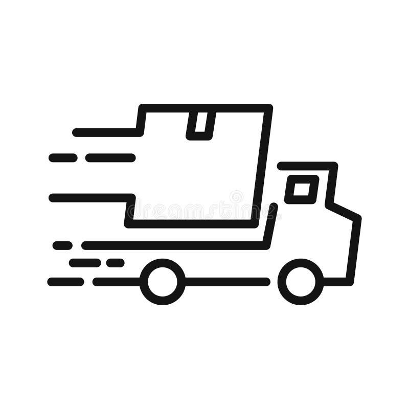 Fast Delivery Icon Black and White Illustration Stock Vector ...