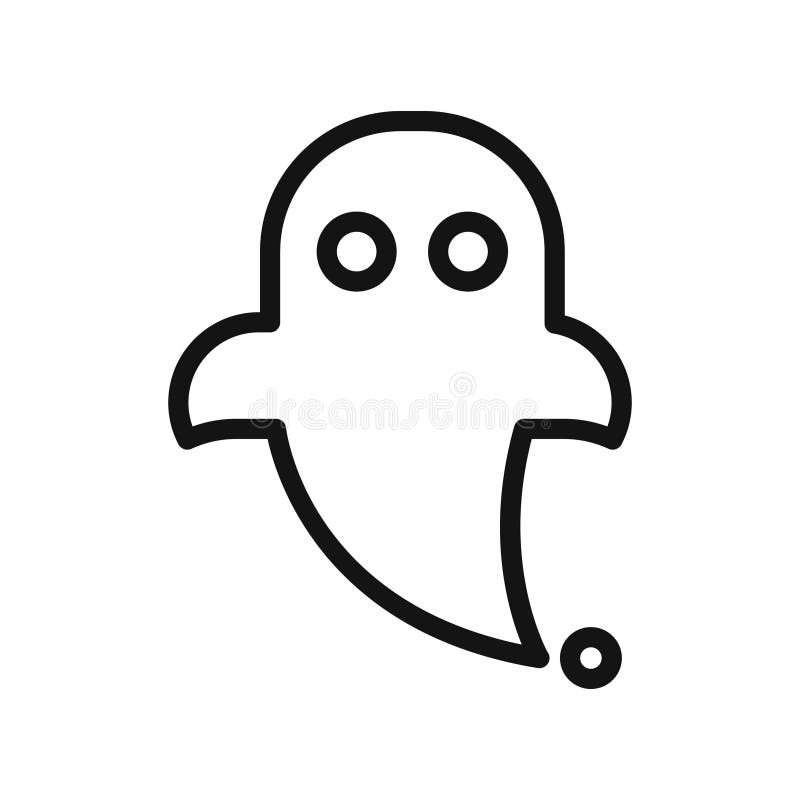 Ghost Monster Icon Black and White Illustration Stock Vector ...