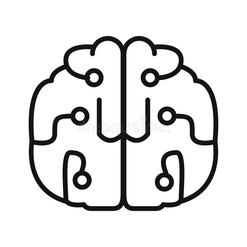 Human Intelligence Black and White Illustration Stock Vector ...