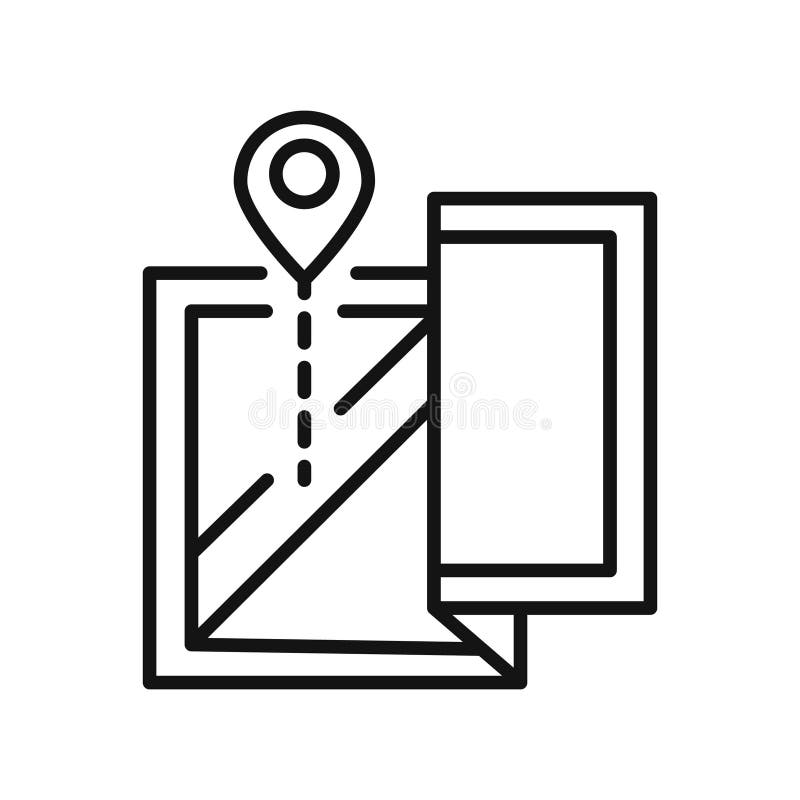 Map Location Icon Black and White Illustration Stock Vector ...