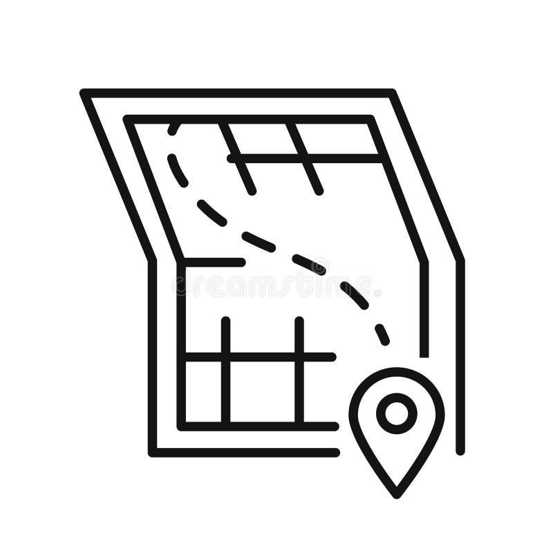 Map Location Icon Black and White Illustration Stock Vector ...