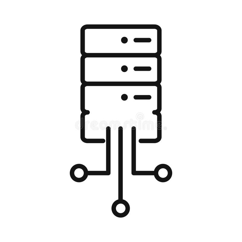 Network Database Icon Black and White Illustration Stock Vector ...